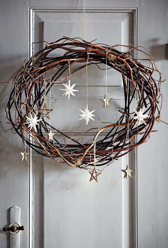 DIY: Rustik julekrans med grene og stjerner| ISABELLAS